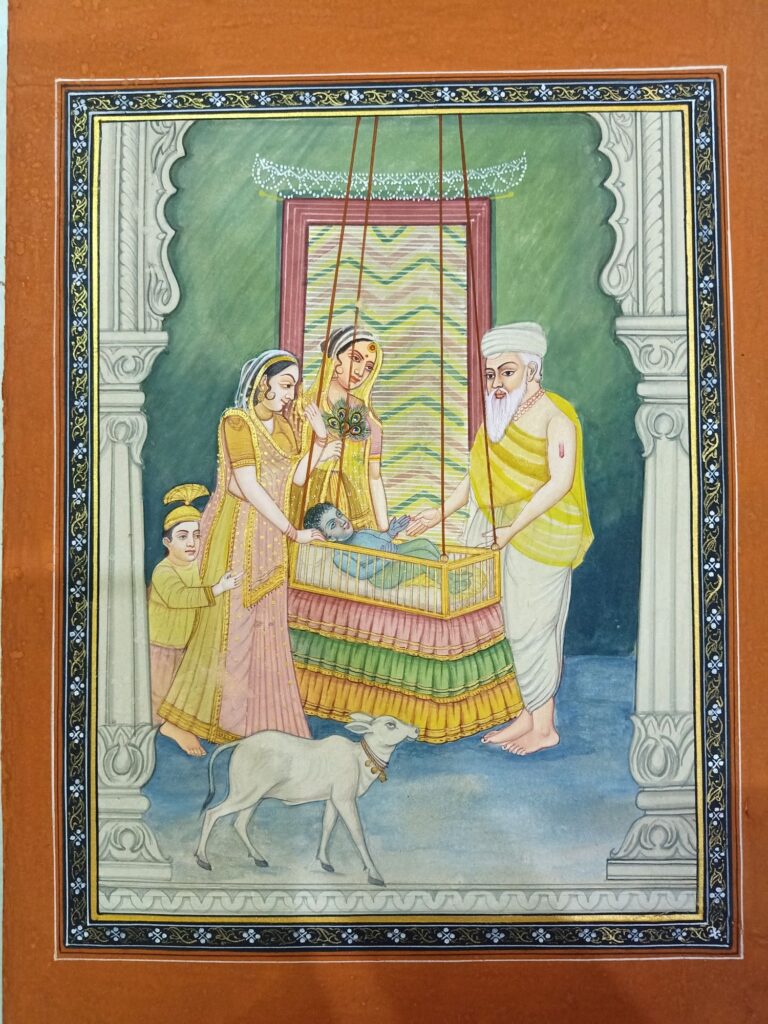 Krishna Childhood with Yashoda & Nanda Handmade Miniature Religious ...