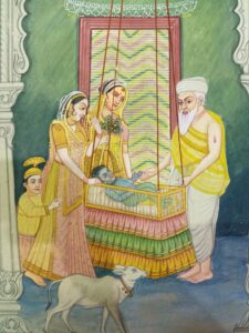 Krishna Childhood with Yashoda & Nanda Handmade Miniature Religious ...