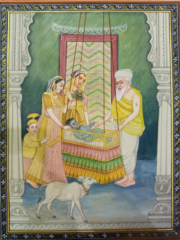 Krishna Childhood with Yashoda & Nanda Handmade Miniature Religious ...