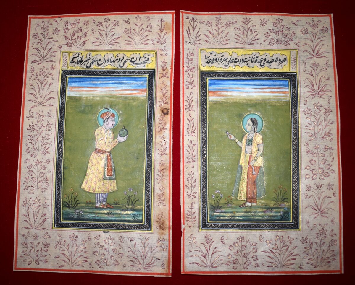 Mughal Emperor Jahangir & Nur Jahan Rare Handmade Portrait Painting ...