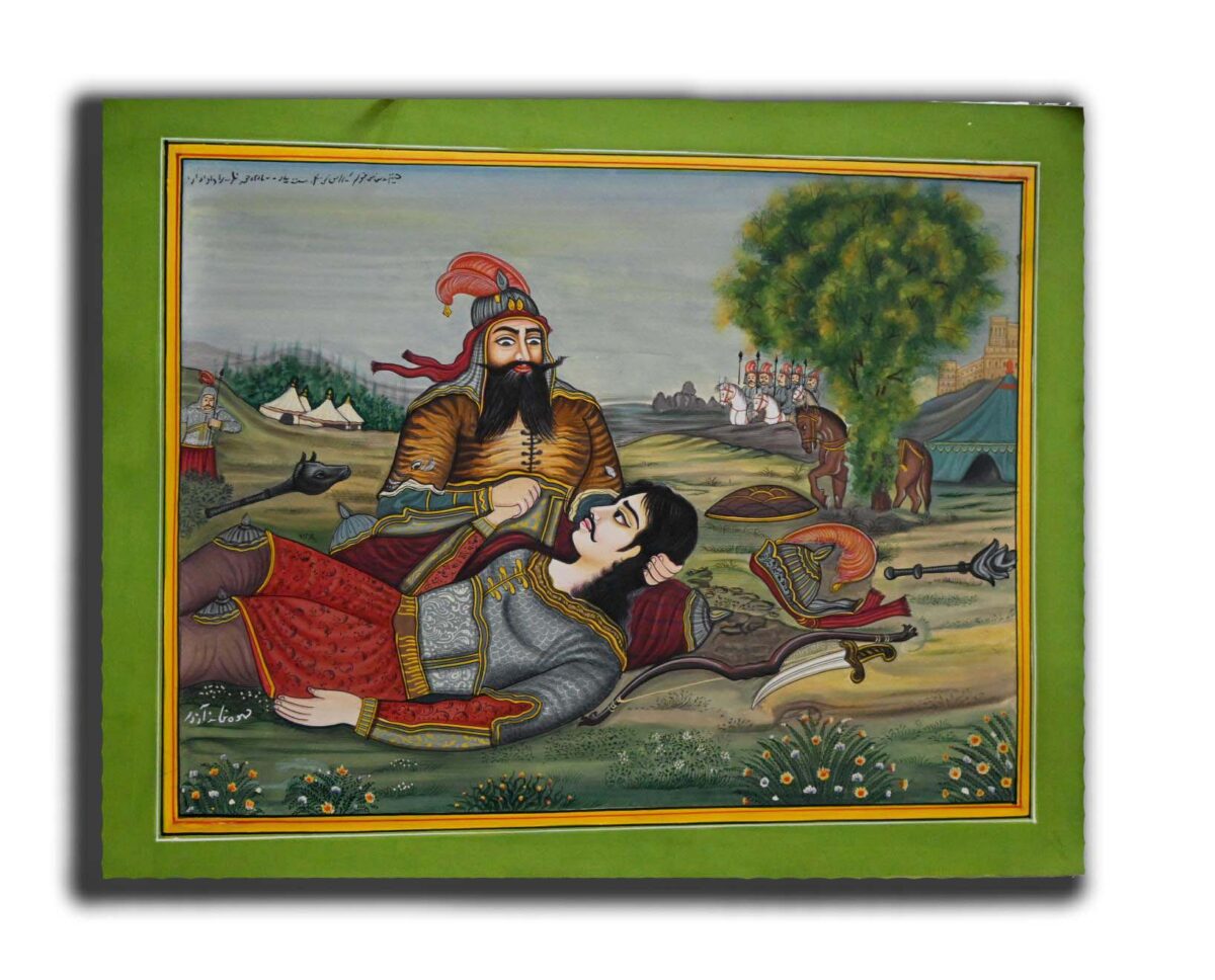 Tragedy of Rustam and Sohrab Persian Shahnameh Handmade Miniature ...